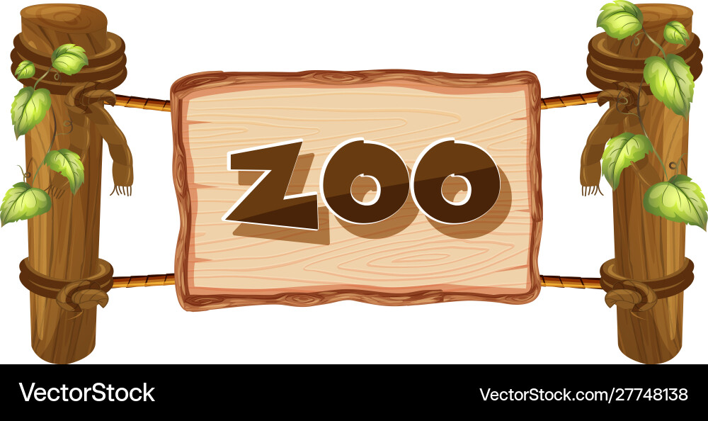 Zoo sign on white background Royalty Free Vector Image