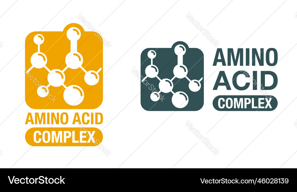 Amino acid complex square icon Royalty Free Vector Image