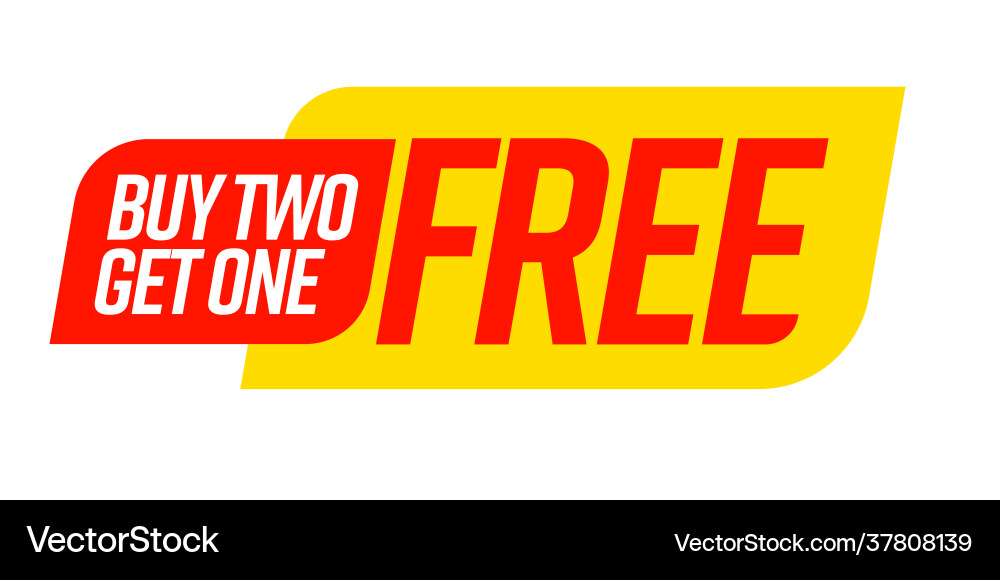 Buy Two Get One Free Sale Royalty Free Vector Image