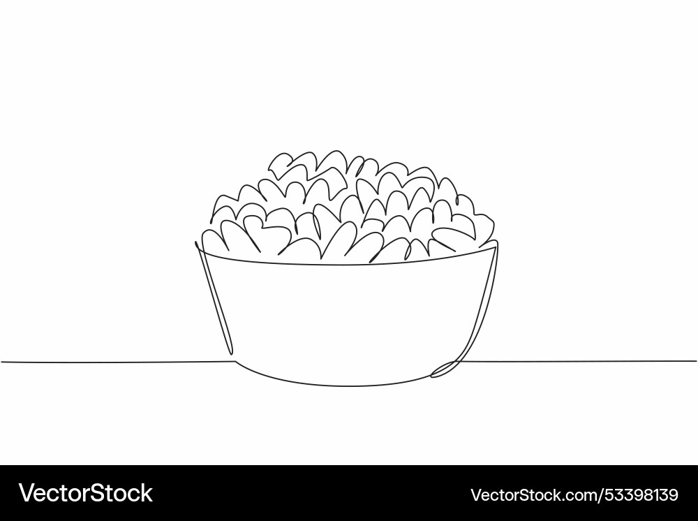 Continuous one line drawing stack cheese puffs Vector Image