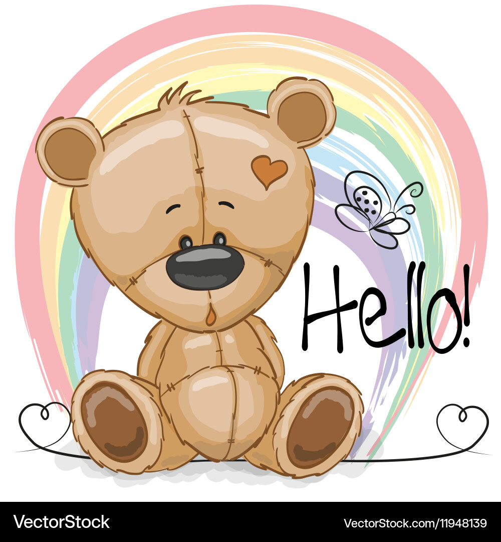 Drawing teddy Royalty Free Vector Image - VectorStock