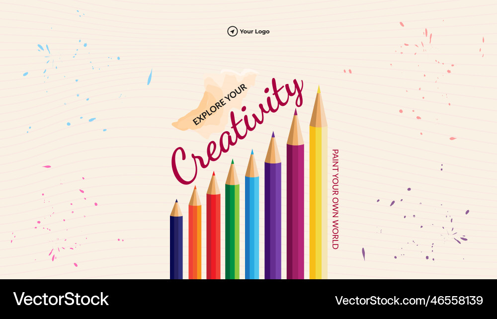 Explore your creativity landscape banner design Vector Image