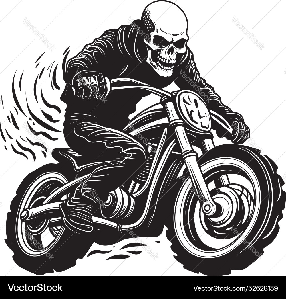 Ghost rider emblem skull icon graphics Royalty Free Vector