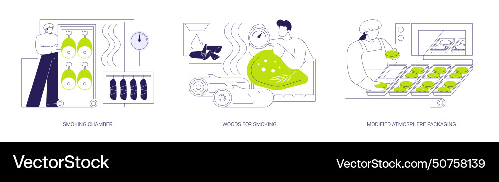 Meat smoking abstract concept Royalty Free Vector Image