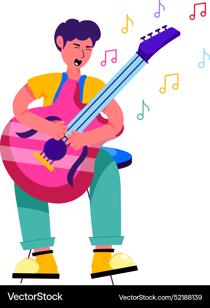 Playing guitar Royalty Free Vector Image - VectorStock