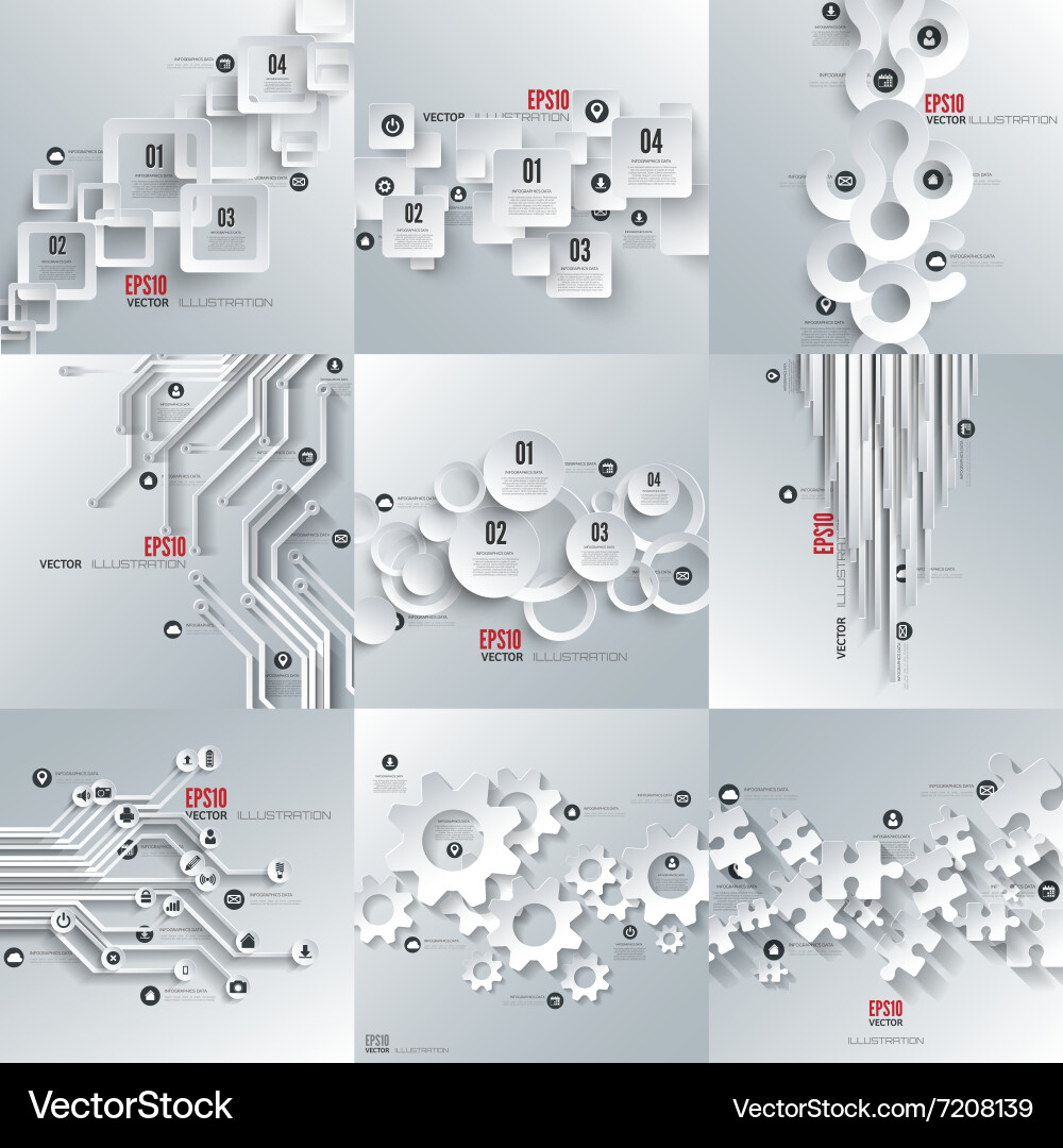Set with infographics data and information Vector Image