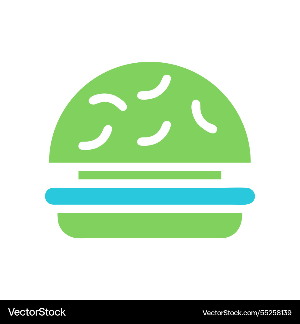 Simple green and blue burger graphic design Vector Image