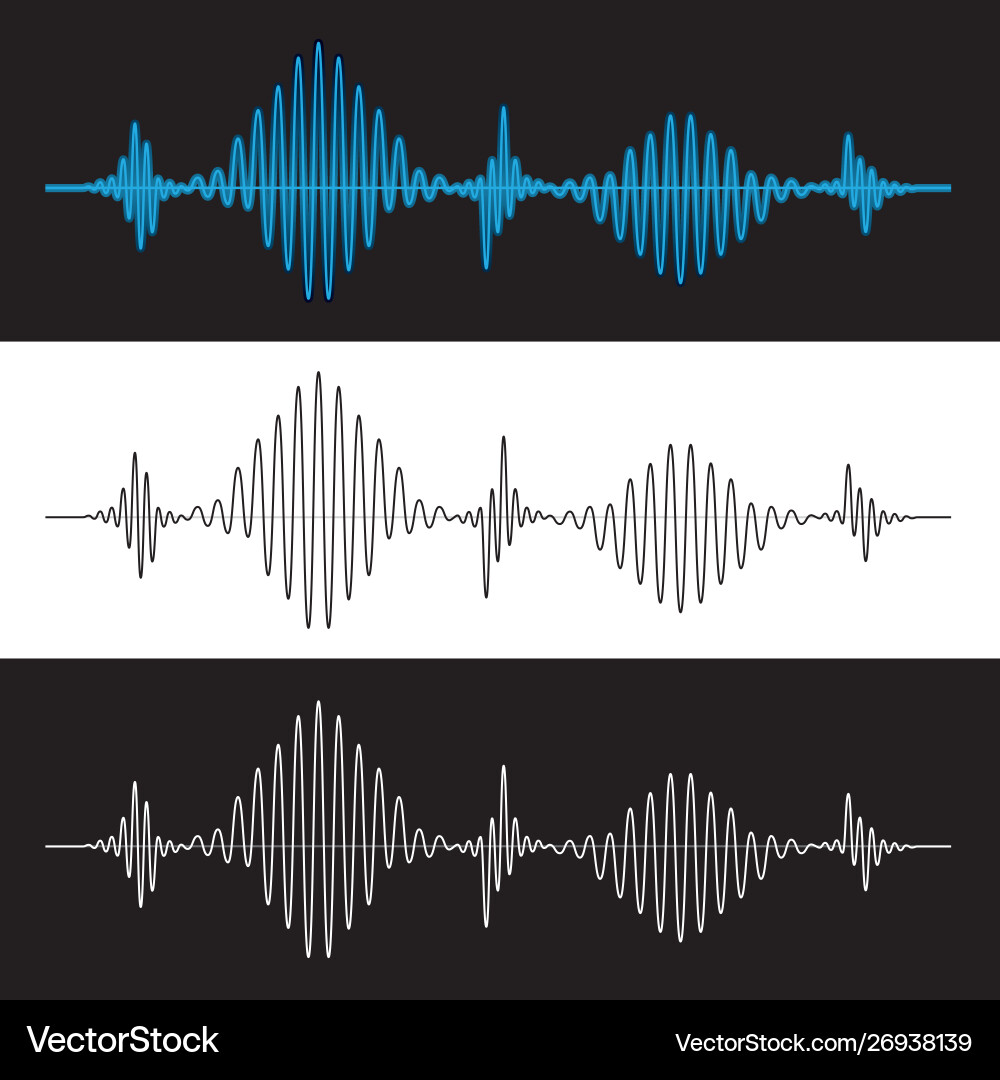 Sound wave vibration signal Royalty Free Vector Image