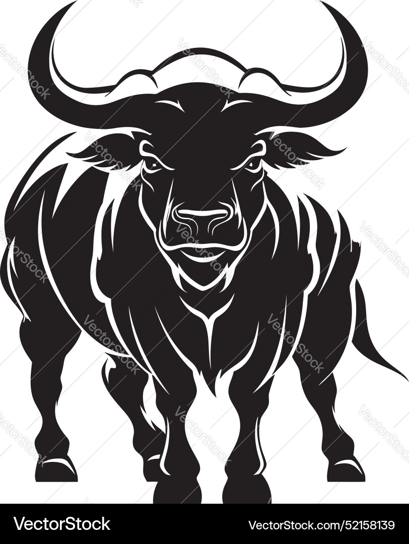 Whimsical wanderer cartoon bull logo design Vector Image