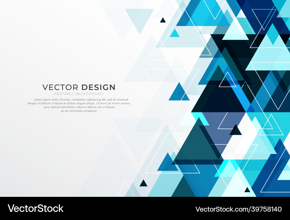 Abstract blue triangles geometric shapes Vector Image
