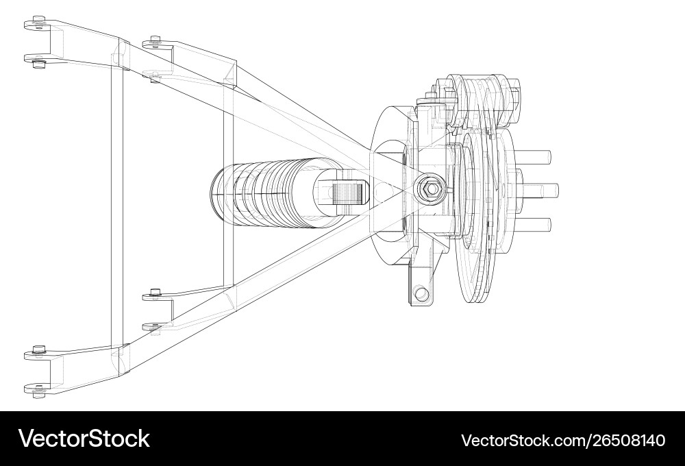 Car suspension with shock absorber Royalty Free Vector Image