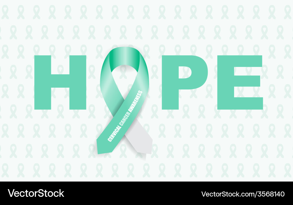 Cervical cancer ribbon Royalty Free Vector Image