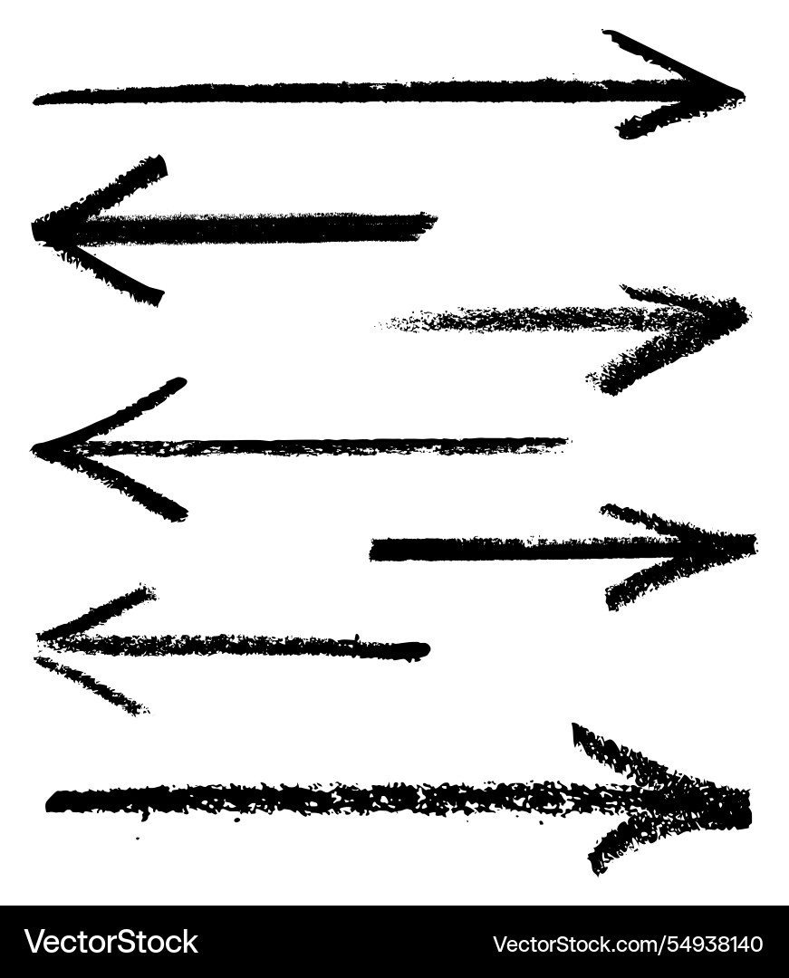 Grunge textured arrow set Royalty Free Vector Image