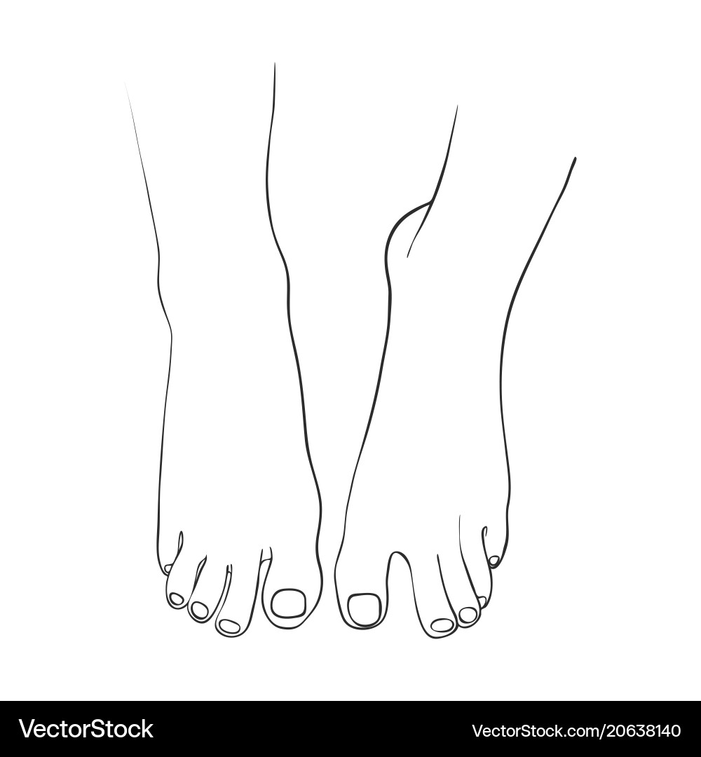 Hand drawn women foot Royalty Free Vector Image
