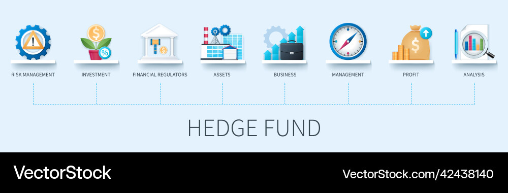 Hedge fund web infographics in 3d style Royalty Free Vector