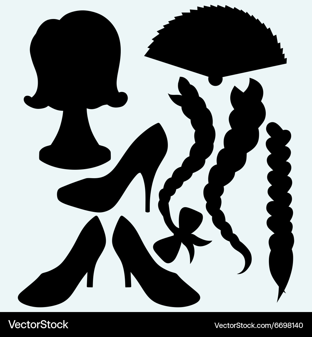 Japanese Fan & Plait Silhouette Royalty Free Vector