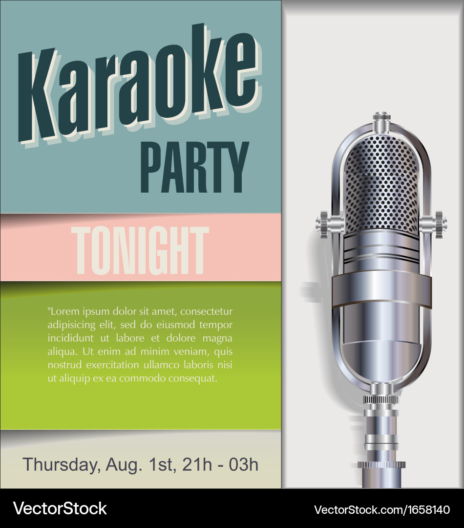 Karaoke party background Royalty Free Vector Image