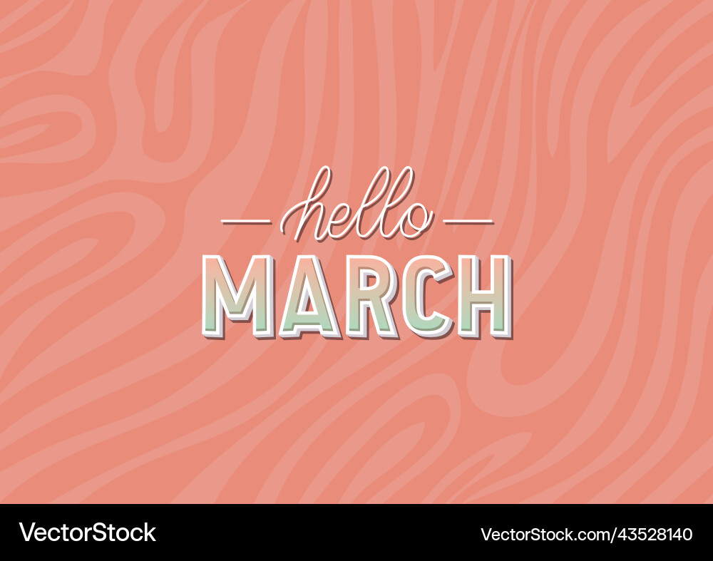 March Lettering Art Royalty Free Vector Image - VectorStock