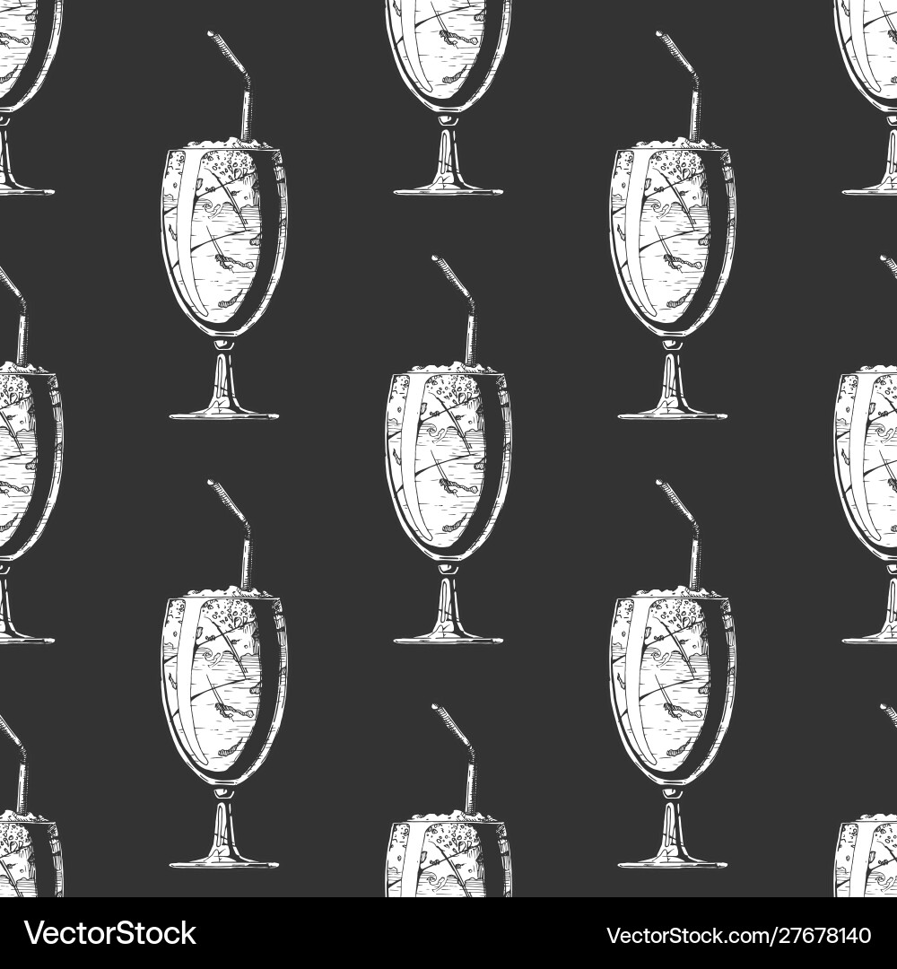 Pattern with milkshake Royalty Free Vector Image