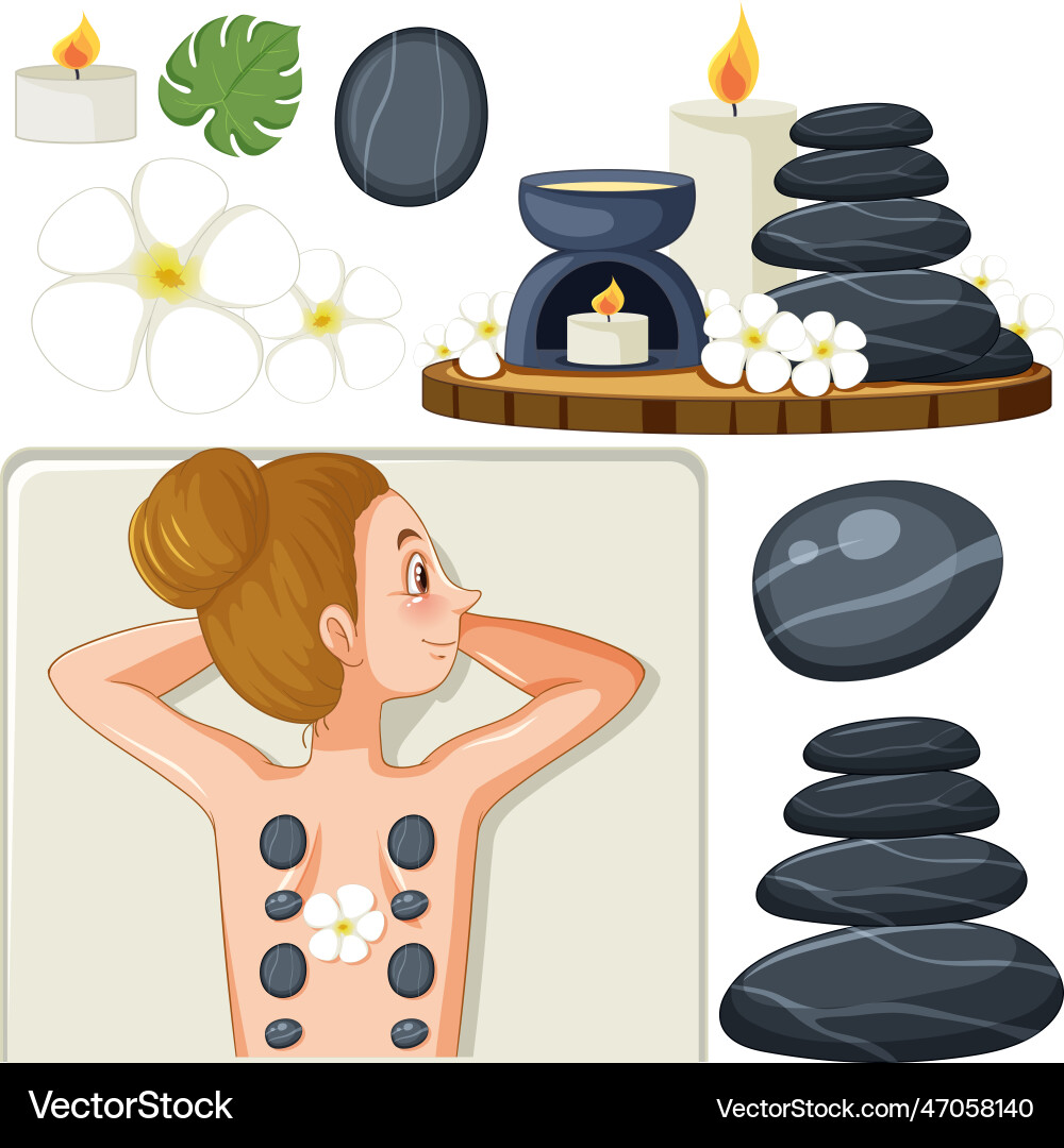 Spa and sauna self care elements collection Vector Image
