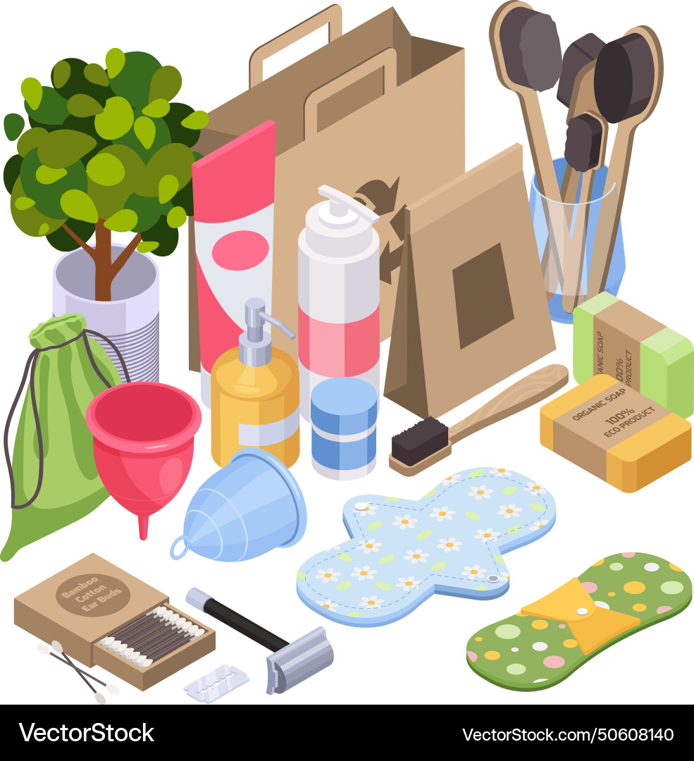 Sustainable living zero waste design concept Vector Image