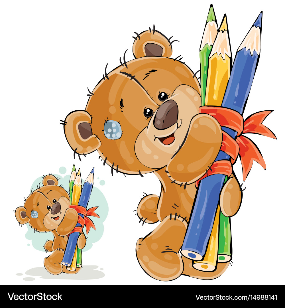 A brown teddy bear holding Royalty Free Vector Image