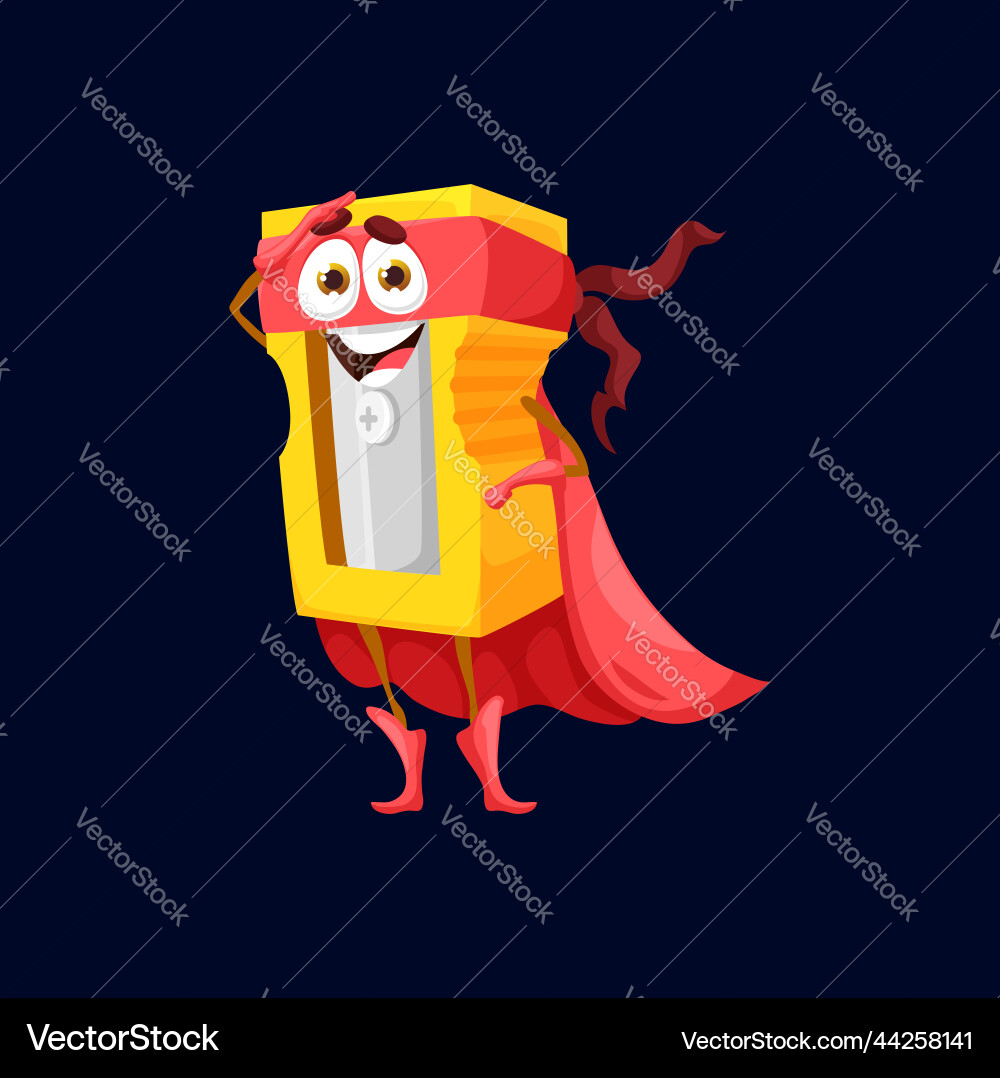 Cartoon school superhero sharpener funny character