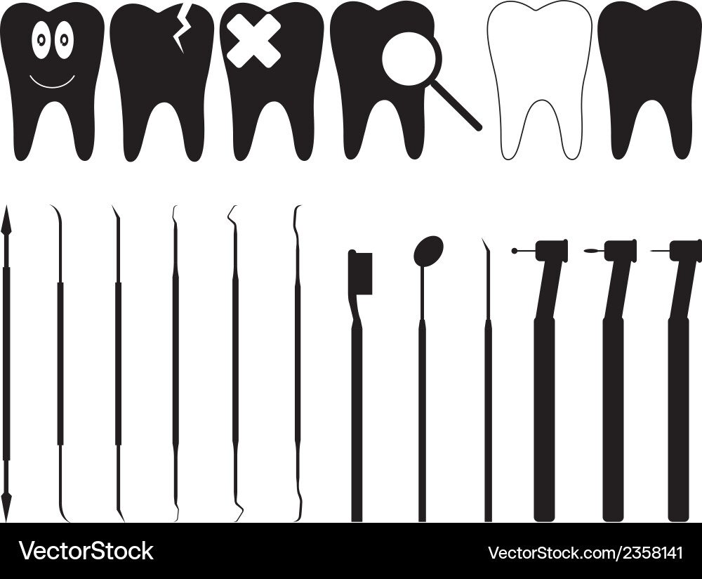 Dentistry tools Royalty Free Vector Image - VectorStock
