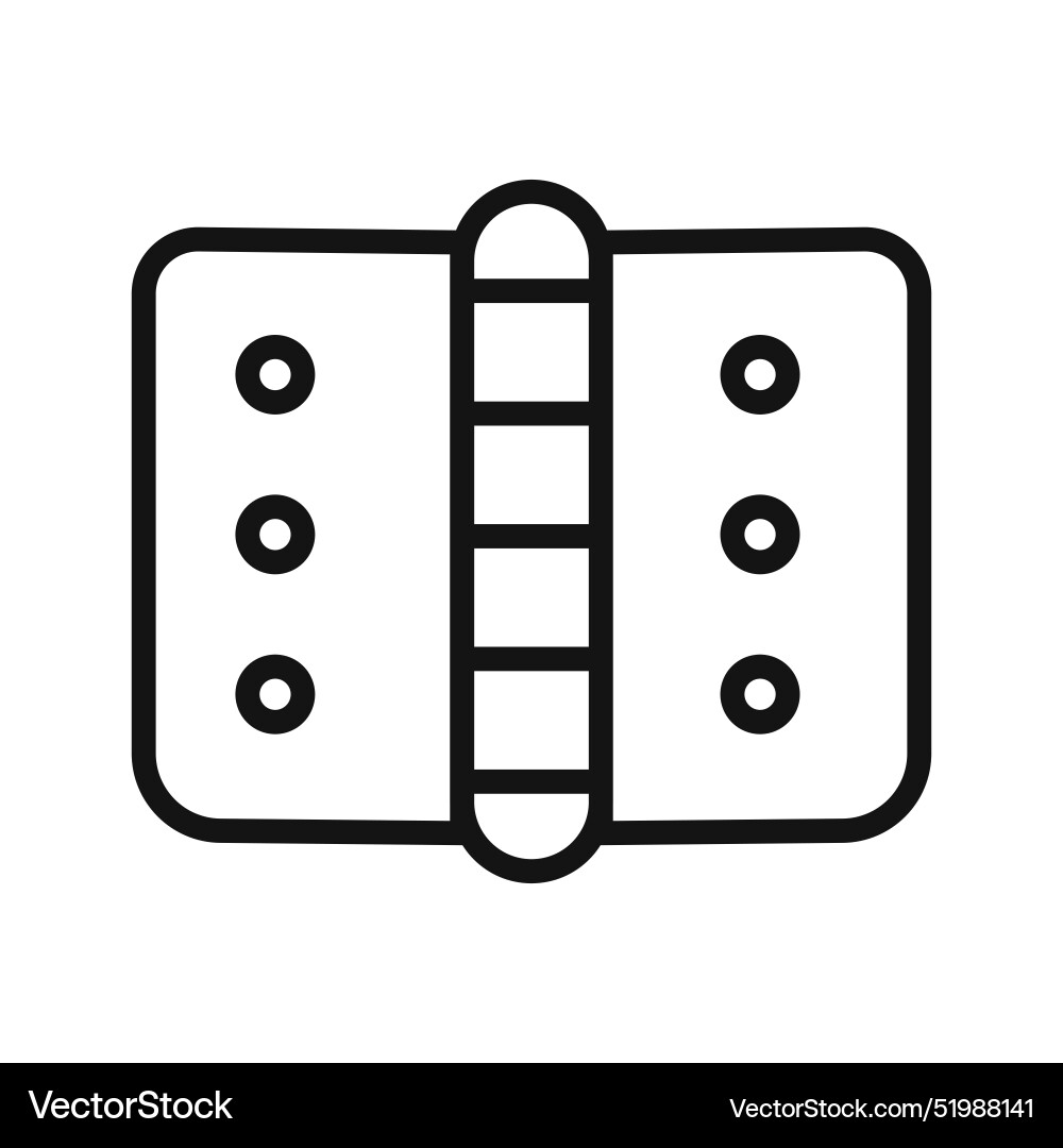 Door hinge icon mark in filled style Royalty Free Vector