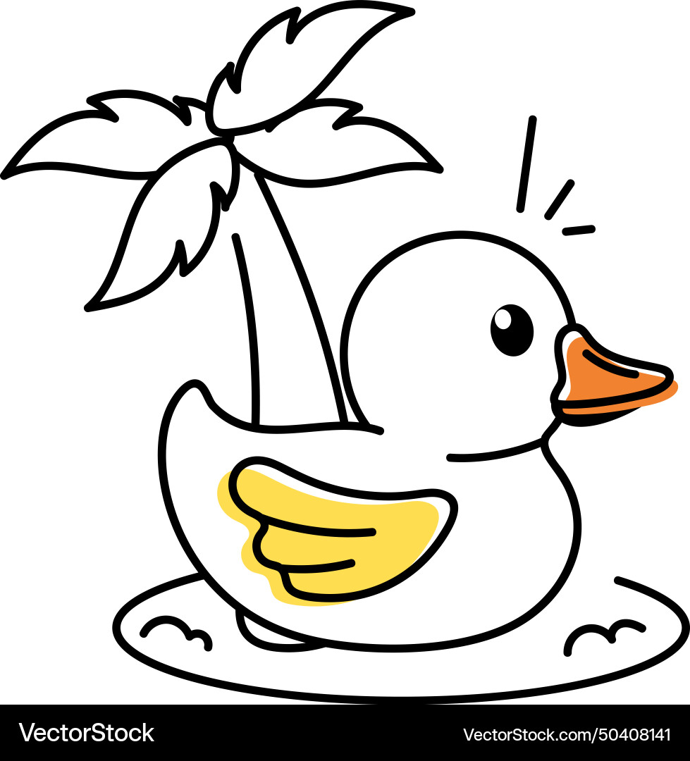 Funny duck doodles Royalty Free Vector Image - VectorStock