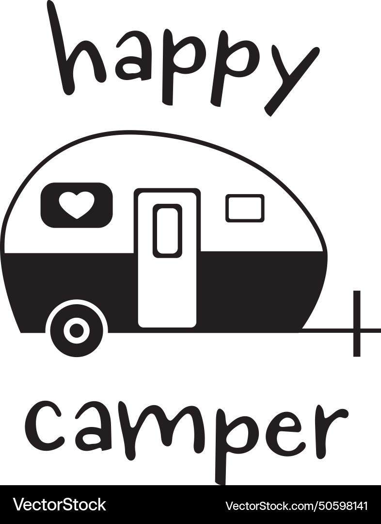 Happy camper Royalty Free Vector Image - VectorStock