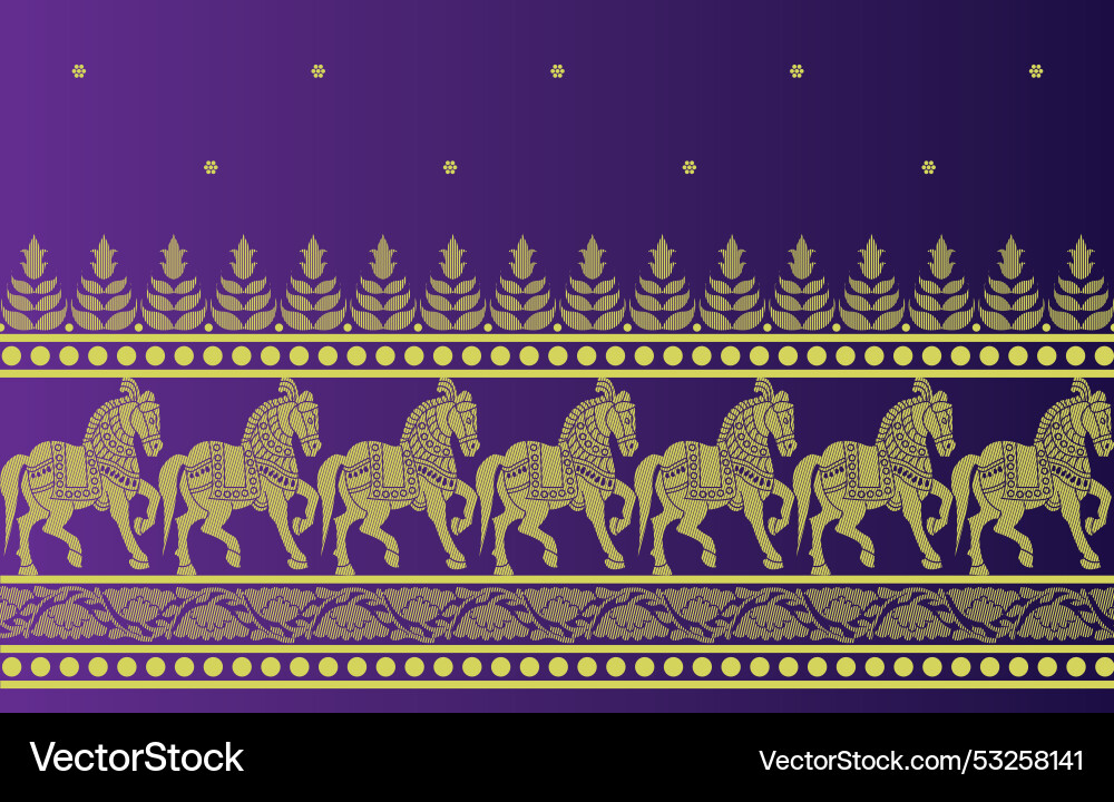 Indian ethnic sari design which is originated Vector Image