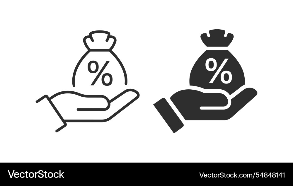 Interest rates icons symbol Royalty Free Vector Image