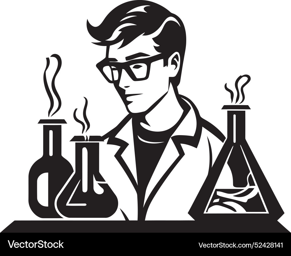 Laboratory technicians role in artvisualizing lab Vector Image