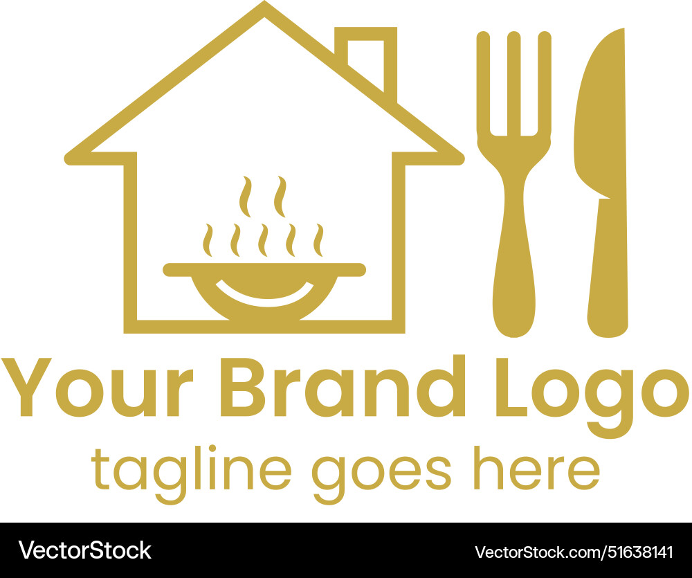 Minimal restaurant logo Royalty Free Vector Image