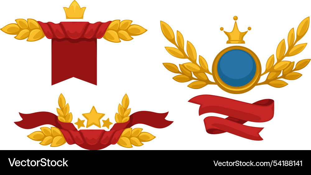 Royal emblem badge collection Royalty Free Vector Image