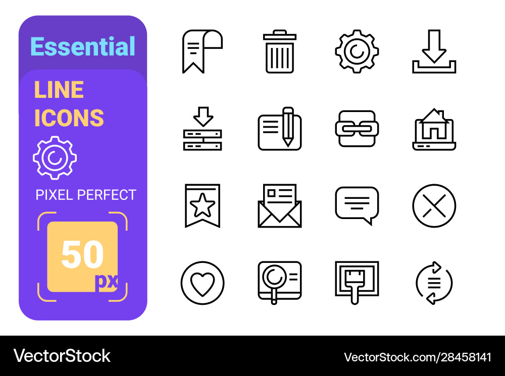 Set essential line icons Royalty Free Vector Image
