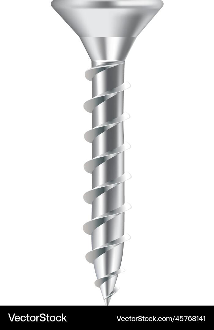 Silver screw realistic composition Royalty Free Vector Image