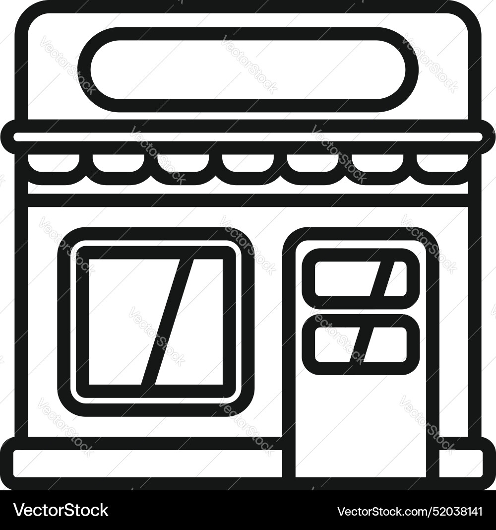 Small business storefront with awning and large Vector Image