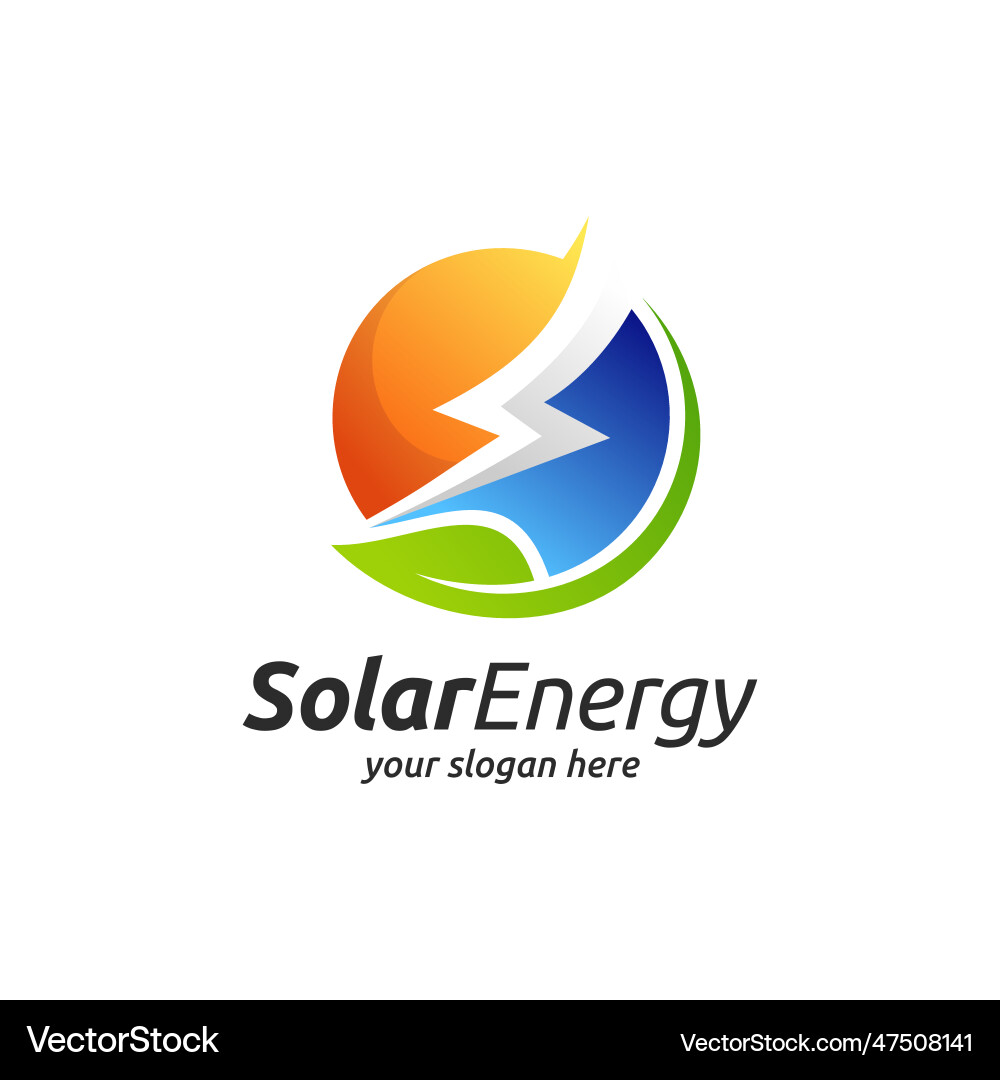 Solar energy logo template Royalty Free Vector Image