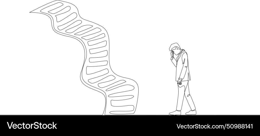 Stressed businessman with long bill Royalty Free Vector