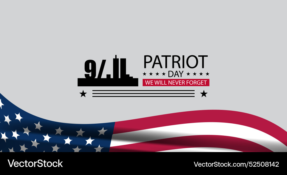 911 anniversary honoring the heroes Royalty Free Vector