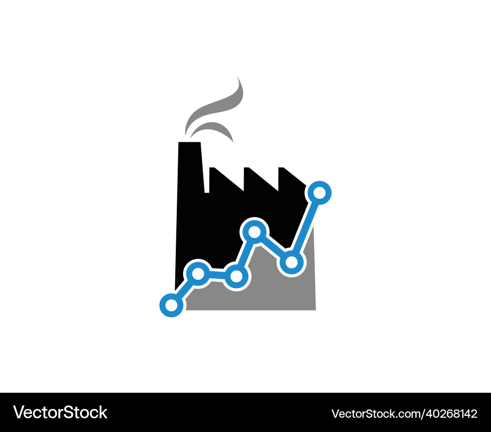 Chart factory logo template design emblem Vector Image