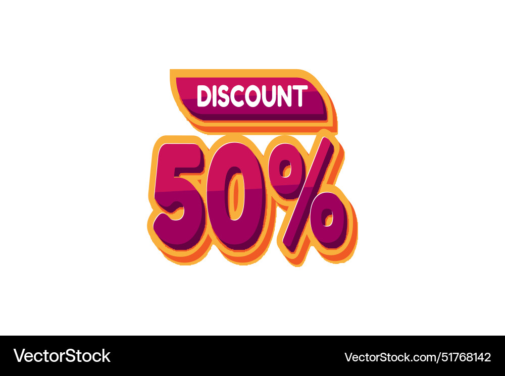 Discount 50 offer Royalty Free Vector Image - VectorStock