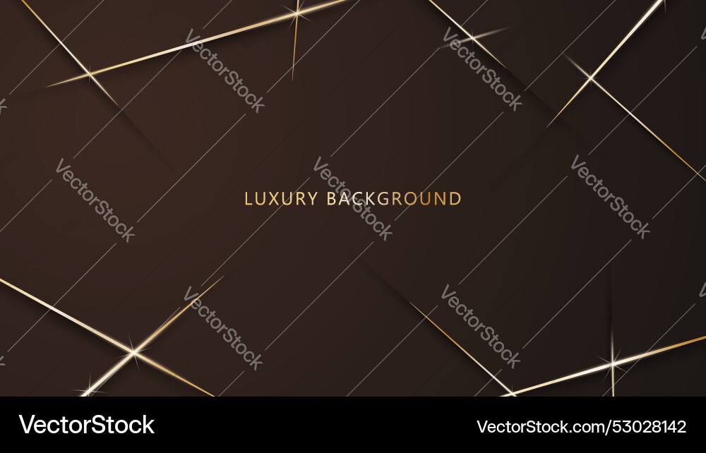 Elegant brown gradient background with gold line Vector Image