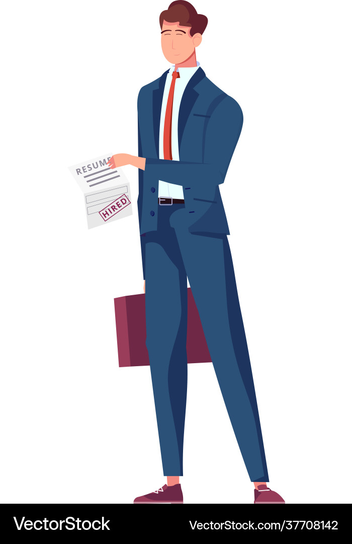 Hired business worker composition Royalty Free Vector Image