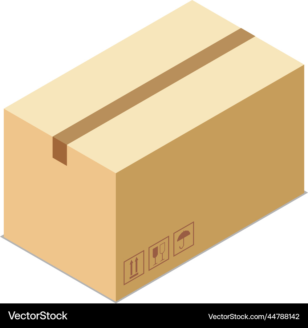 Isometric cardboard box Royalty Free Vector Image