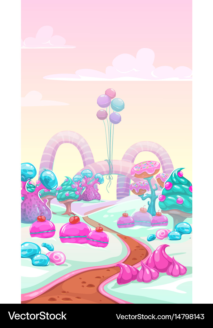 Cartoon sweet landscape Royalty Free Vector Image