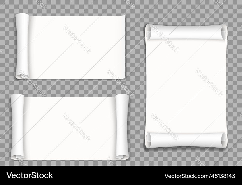 Collection of paper scrolls Royalty Free Vector Image