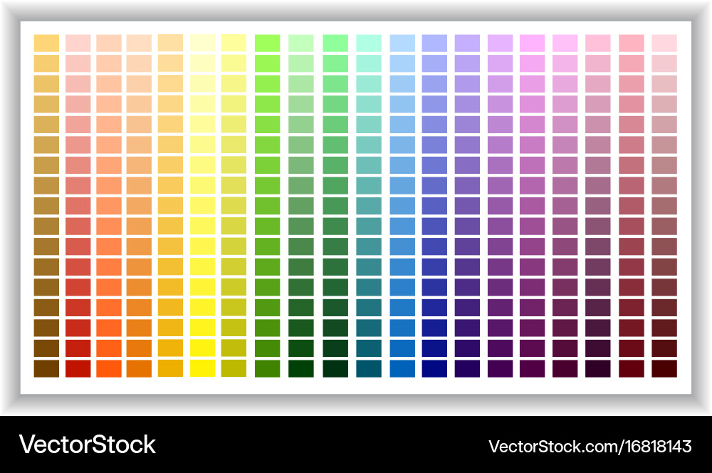 Color palette shade chart Royalty Free Vector Image